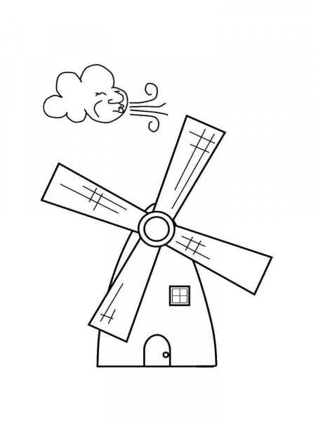Windmill coloring pages