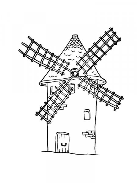Windmill coloring pages