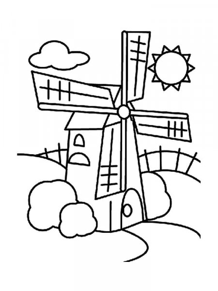 Windmill coloring pages