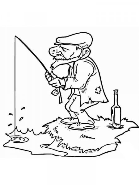 Fisherman coloring pages