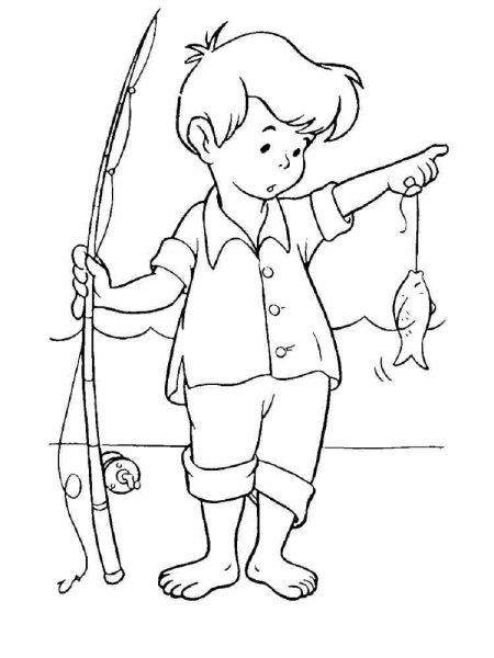 Fisherman coloring pages
