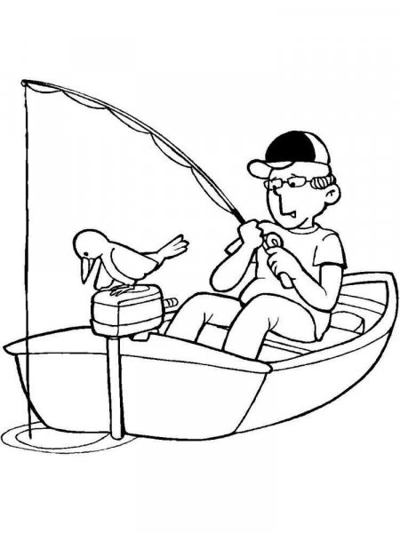 Fisherman coloring pages