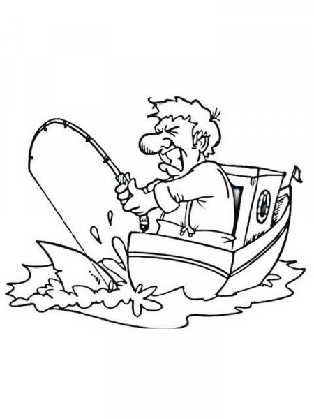 Fisherman coloring pages