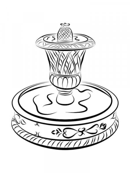 Fountain coloring pages