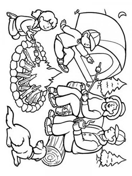 Camping coloring pages