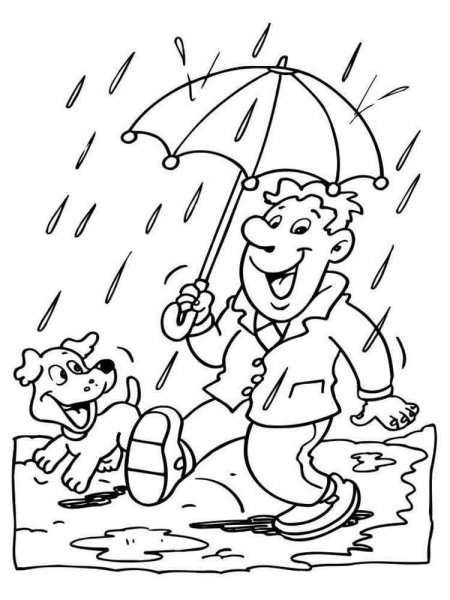Rain coloring pages