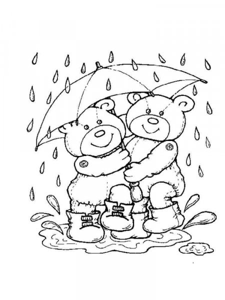 Rain coloring pages