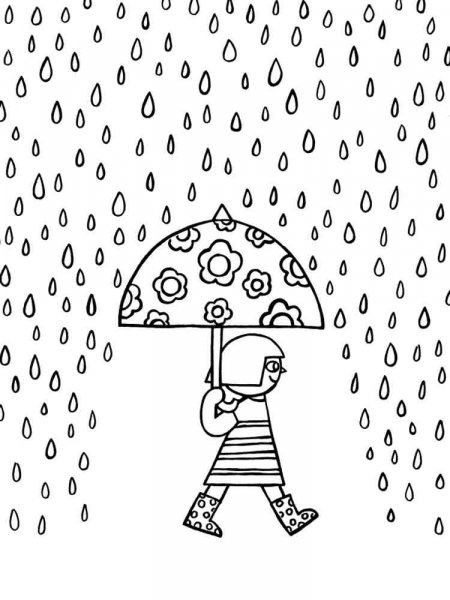 Rain coloring pages