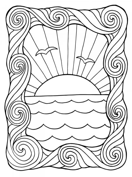 Sunset coloring pages