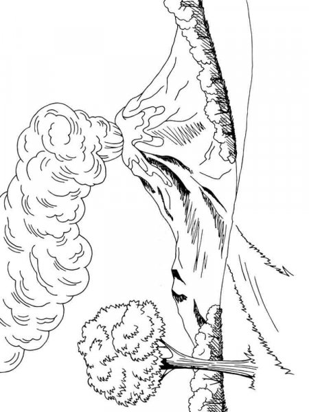 Volcano coloring pages