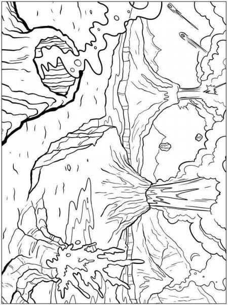 Volcano coloring pages