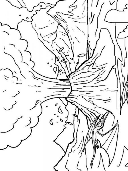 Volcano coloring pages