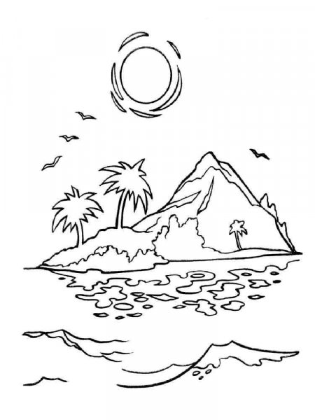 Island coloring pages