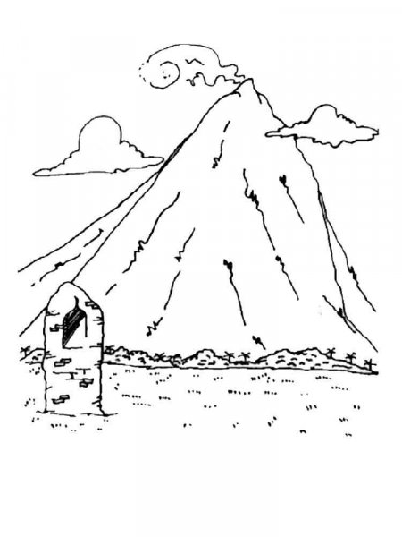 Mountains coloring pages. Download and print mountains coloring pages