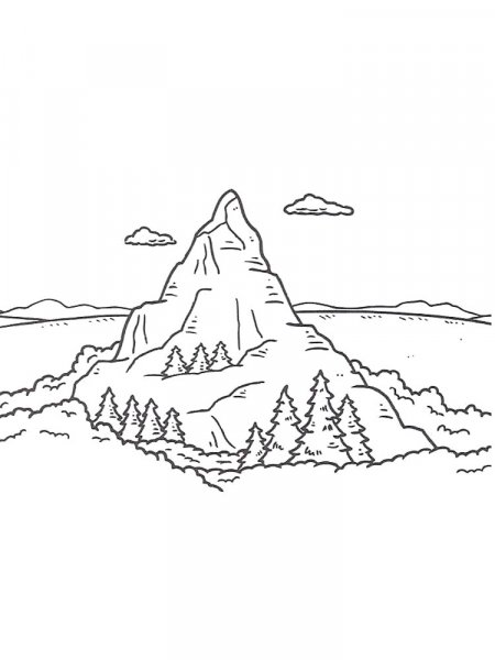 Mountains coloring pages. Download and print mountains coloring pages