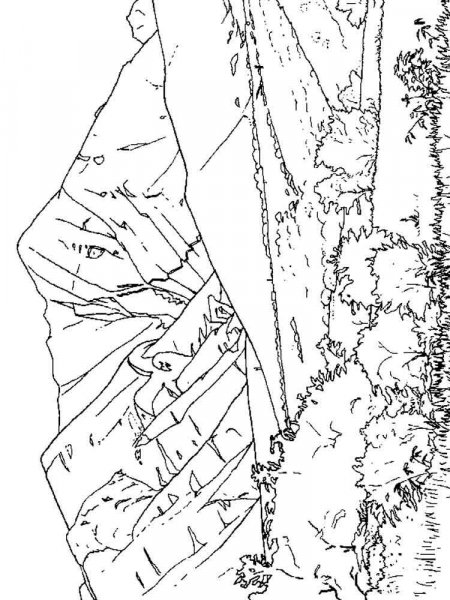 Mountains coloring pages. Download and print mountains coloring pages