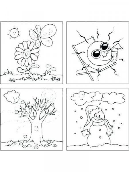Seasons coloring pages